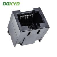 China RJ45 All Plastic Ethernet Port Connector 8P8C Black Without Filter 1x1 10/100/1000BASE-T for sale