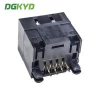 China RJ45 All Plastic Ethernet Port Connector 8P8C Black Without Filter 1x1 10/100/1000BASE-T for sale