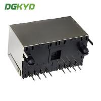 China RJ45 Multi Port Vertical Connector 8P8C 180 Degree Direct Insertion Interface Without Filter 1x2 Ports for sale