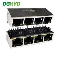 China Four Port RJ45 Connector, Network Socket, Ethernet Interface, POE Connector, Ethernet Transformer DGKYD114Q787AB2A1DP for sale