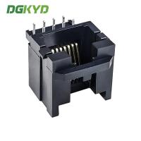 China RJ45 Bottom Socket 0 Degree Black 8P8C Without Filter 10/100/1000BASE-T for sale