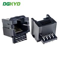 China RJ45 Bottom Socket 0 Degree Black 8P8C Without Filter 10/100/1000BASE-T for sale