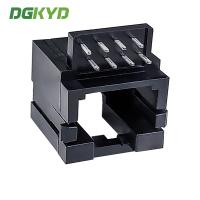 China RJ45 Bottom Socket 0 Degree Black 8P8C Without Filter 10/100/1000BASE-T for sale