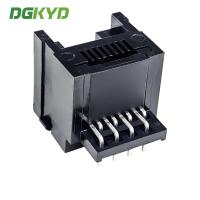 China RJ45 Bottom Socket 0 Degree Black 8P8C Without Filter 10/100/1000BASE-T for sale