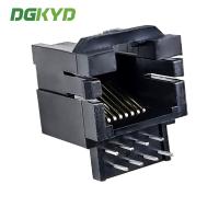 China RJ45 Bottom Socket 0 Degree Black 8P8C Without Filter 10/100/1000BASE-T for sale