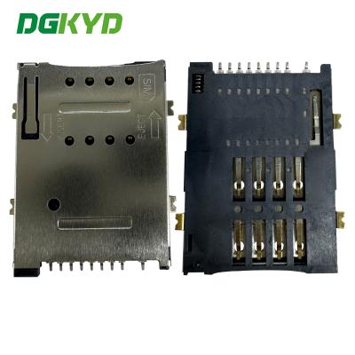 China SIM Card Holder PUSH 8P+1P Pillarless Design with 5000 Insertion Cycles and -40°C to +85°C Temperature Range for sale