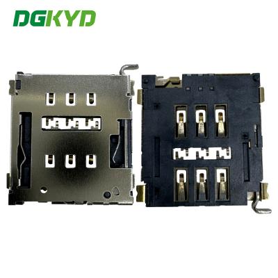 China Nano SIM Card Holder with Switch and Detection - 6PIN Micro Connector for -40°C to +85°C Applications for sale