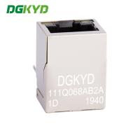 China RJ45 Single Port Gigabit Network Interface with LED and Pin Flush 4.06 DGKYD111Q068AB2A1D for sale