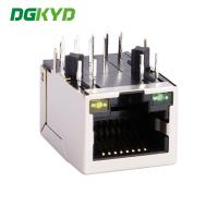 China RJ45 Single Port Gigabit Network Interface with LED and Pin Flush 4.06 DGKYD111Q068AB2A1D for sale