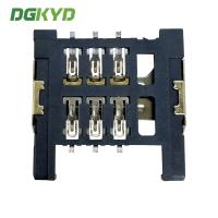 China SIM Card Holder 6PIN Drawer Style 1.8H Telephone Card Connector 5000 Cycles for sale