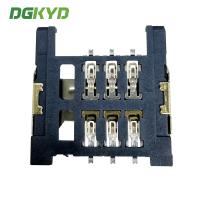 China SIM Card Holder 6PIN Drawer Style 1.8H Telephone Card Connector 5000 Cycles for sale