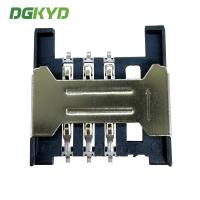 China SIM Card Holder 6PIN Drawer Style 1.8H Telephone Card Connector 5000 Cycles for sale