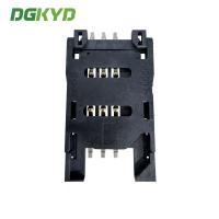 China SIM Card Holder 6P All Plastic Flip Top Telephone Card Holder 6 Pin RoHS for sale