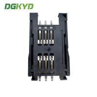 China SIM Card Holder 6P All Plastic Flip Top Telephone Card Holder 6 Pin RoHS for sale