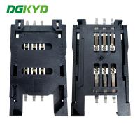 China SIM Card Holder 6P All Plastic Flip Top Telephone Card Holder 6 Pin RoHS for sale