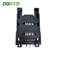 China SIM Card Holder 6P All Plastic Flip Top Telephone Card Holder 6 Pin RoHS for sale