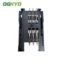 China SIM Card Holder 6P All Plastic Flip Top Telephone Card Holder 6 Pin RoHS for sale