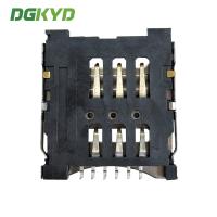 China MICRO-SIM Card Holder Flip Top 1.80H 7PIN Telephone Card Connector DGKYD for sale