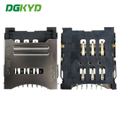 China MICRO-SIM Card Holder Flip Top 1.80H 7PIN Telephone Card Connector DGKYD for sale