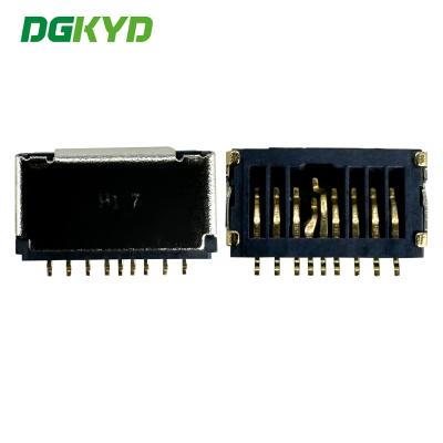 China TF Card Holder 9 Pin Single Port Foolproof Latch 30U Gold Plated -40 to 85C for sale