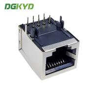 China RJ45 Connector 8P8C Single Port Socket 90 Degree Horizontal with 1000BASE-T Support and 265°C Solder Rating for sale