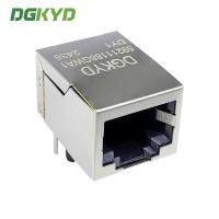 China RJ45 Connector 8P8C Single Port Socket 90 Degree Horizontal with 1000BASE-T Support and 265°C Solder Rating for sale