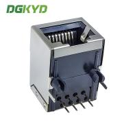 China RJ45 Connector 8P8C Single Port Socket 90 Degree Horizontal with 1000BASE-T Support and 265°C Solder Rating for sale