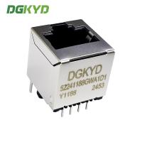 China RJ45 Vertical Connector 180 Degree Ethernet Port 8P8C Shielded with LED DGKYD52241188GWA1D1Y1188 for sale