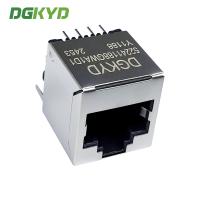China RJ45 Vertical Connector 180 Degree Ethernet Port 8P8C Shielded with LED DGKYD52241188GWA1D1Y1188 for sale