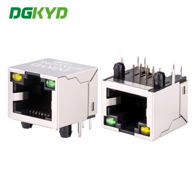 China Single Port RJ45 Shielded Jack Without Transformer 8p8c Connector 10/100/1000BASE-T DGKYD-56SYGZNL for sale