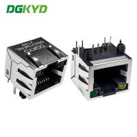 China RJ45 Connector 8P8C Single Port Shielded with LED Yellow Green 10/100/1000BASE-T DGKYD-56SYGENL for sale