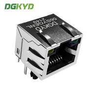 China RJ45 Connector 8P8C Single Port Shielded with LED Yellow Green 10/100/1000BASE-T DGKYD-56SYGENL for sale