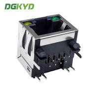 China RJ45 Connector 8P8C Single Port Shielded with LED Yellow Green 10/100/1000BASE-T DGKYD-56SYGENL for sale