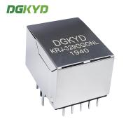 China RJ45 network interface with LED light Gigabit Ethernet connector horizontal socket KRJ-329GGONL for sale