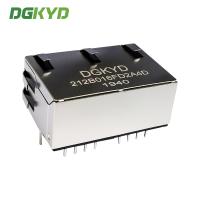 China RJ45 Ethernet Connector 8P8C Dual Port Shielded with LED 10/100/1000BASE-T DGKYD212B016FD2A4D for sale