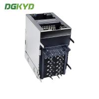 China RJ45 2x1 Modular Jack Connector with Gigabit Filter, 6μ Gold Plating, -40℃ to 85℃ Operating Temperature for sale