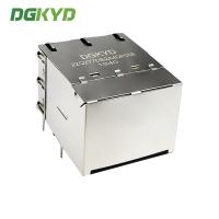 China RJ45 2x2 Stacked Ethernet Socket with POE+ Support - Gigabit Connector with LED Indicators and -40℃ to 85℃ Operating Range for sale