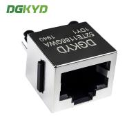 China 180 Degree Vertical RJ45 Connector 1x1 Shielded Jack Through Hole 8P8C 10/100/1000Base-T for sale