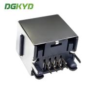 China 180 Degree Vertical RJ45 Connector 1x1 Shielded Jack Through Hole 8P8C 10/100/1000Base-T for sale