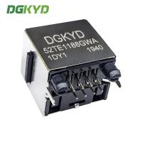 China 180 Degree Vertical RJ45 Connector 1x1 Shielded Jack Through Hole 8P8C 10/100/1000Base-T for sale