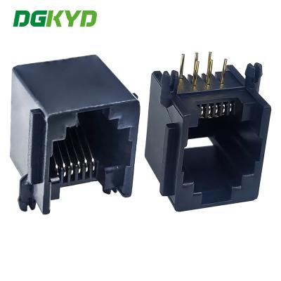 China RJ11 6P6C All Plastic Ear Mesh Port Connector with Gold 6μ Plating for 10/100/1000BASE-T Networks for sale
