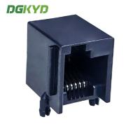 China Full Plastic Lightless RJ11 Ethernet Connector 6P6C Left Buckle with Gold 6μ Plating and UL 94V-0 Rating for sale