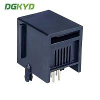 China Full Plastic Lightless RJ11 Ethernet Connector 6P6C Left Buckle with Gold 6μ Plating and UL 94V-0 Rating for sale