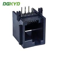 China Full Plastic Lightless RJ11 Ethernet Connector 6P6C Left Buckle with Gold 6μ Plating and UL 94V-0 Rating for sale