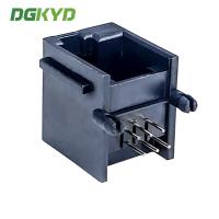 China Full Plastic Lightless RJ11 Ethernet Connector 6P6C Left Buckle with Gold 6μ Plating and UL 94V-0 Rating for sale