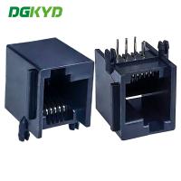 China Full Plastic Lightless RJ11 Ethernet Connector 6P6C Left Buckle with Gold 6μ Plating and UL 94V-0 Rating for sale