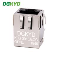 China KRJ-301EGOGOENL Gigabit RJ45 Connector with Dual Color LED - 8 Terminals, Gold 6μ Plating, Right Angle PCB Mount for sale