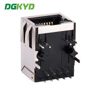 China KRJ-301EGOGOENL Gigabit RJ45 Connector with Dual Color LED - 8 Terminals, Gold 6μ Plating, Right Angle PCB Mount for sale