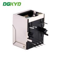 China RJ45 Ethernet Modular Jack with LED Indicators and Filter - 8-Pin DIP, Gold 6μ Plating, Right Angle PCB Mount for sale