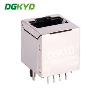 China 100Mbps 180 Degree Direct Insertion RJ45 Network Connector 8PIN Vertical Socket DGKYD511B002GWA8D for sale